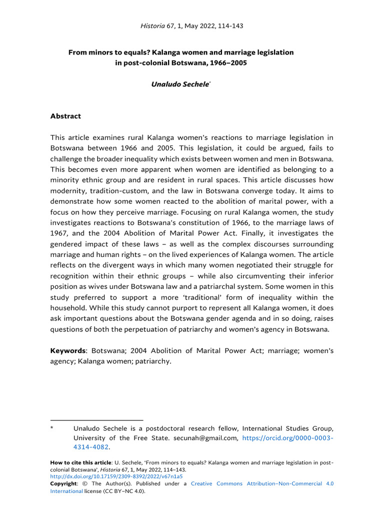 7.+historia+67 1 Sechele+Article | PDF | Marriage | Botswana