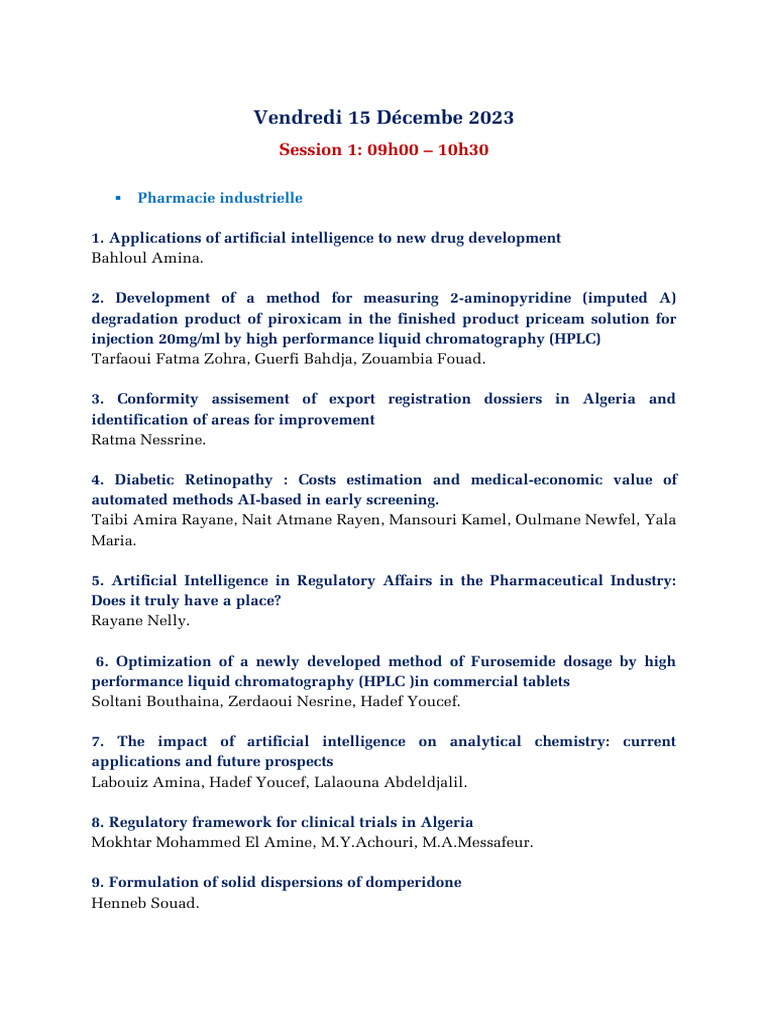 Programme Final Poster | PDF | Pharmacy | Pharmaceutical Formulation