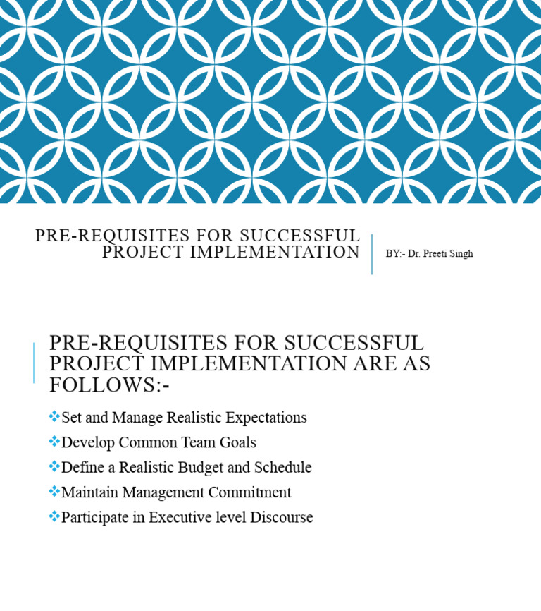 Pre-Requisites for Successful Project Implementation | PDF Pre-Requisites for Successful Project Implementation | PDF