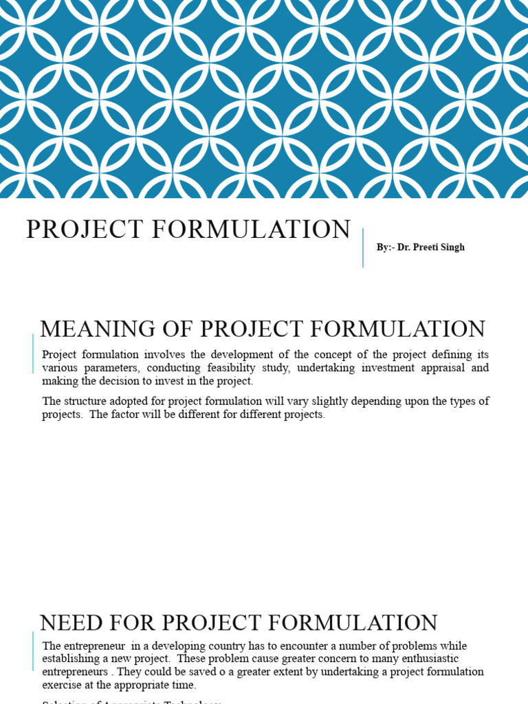 Project Formulation | PDF | Feasibility Study | Real Estate Appraisal