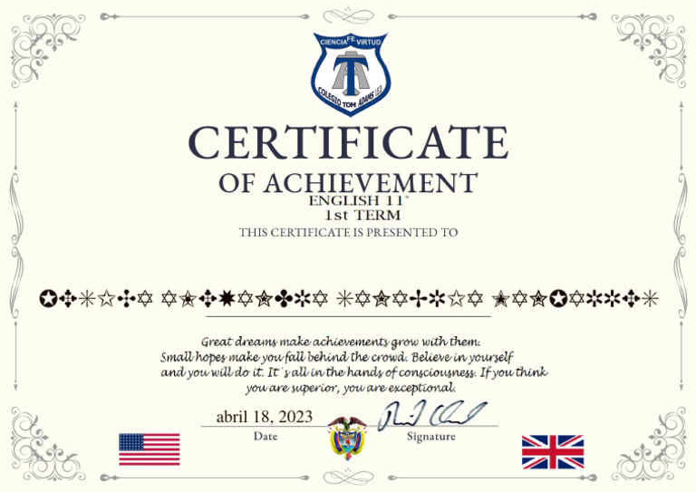 Certificate of Achievement | PDF
