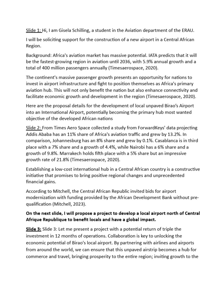 Gisela Schilling ASCI 202 Module 7.2 Presentation Transcript (Final) | PDF | Airport | Airline Hub