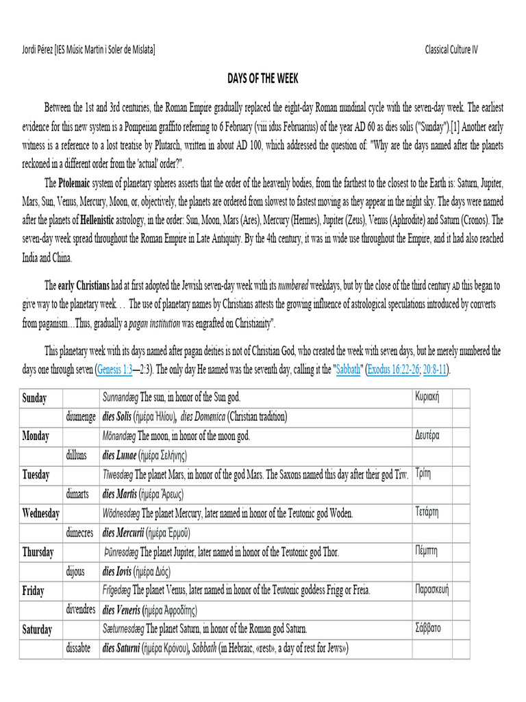 Days and Months | PDF | Ancient Rome | Ancient Astronomy