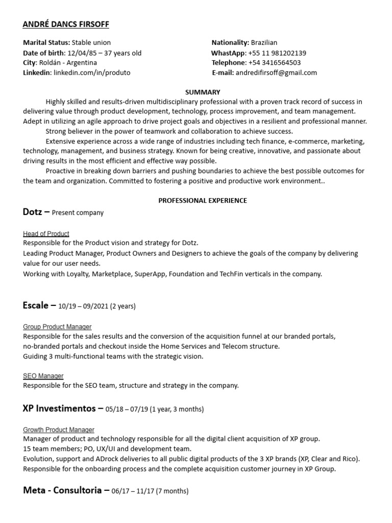 andre_dancs_CURRICULUM_VITAE_2023v1_EN | PDF | Scrum (Software Development) | Agile Software ...