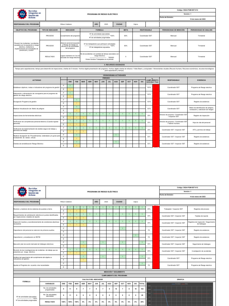 SIGA-PGM-SST-012 Programa de Riesgo ELectrico | PDF | Informática