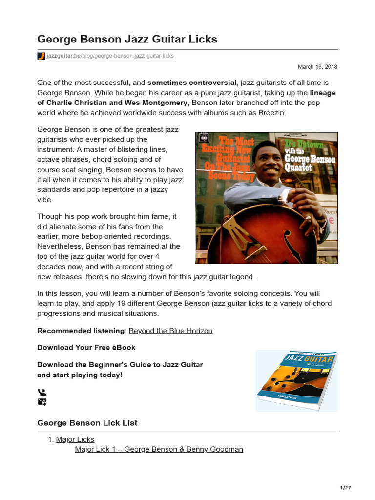 George Benson Jazz Theory | PDF | Jazz | Scale (Music)