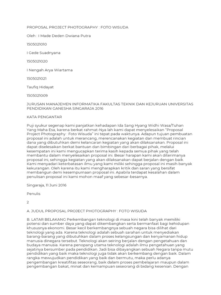 Proposal Wisuda | PDF