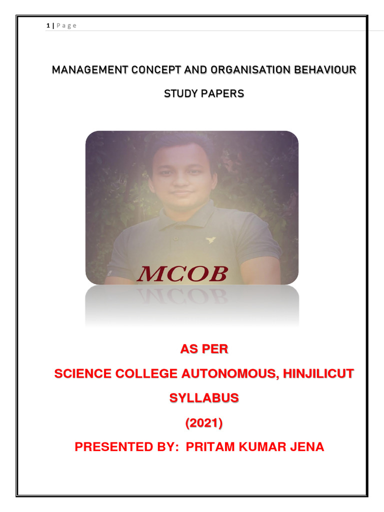 MCOB Study Paper For P.J | PDF | Organizational Structure | Leadership