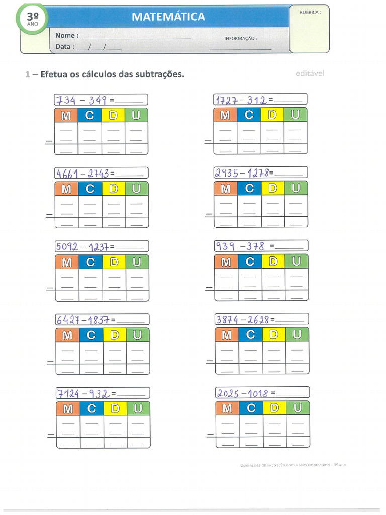 Fichas para As Férias 3 ANO - Varias Disciplinas | PDF