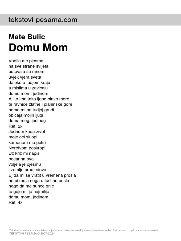 Domu Mom: Mate Bulic | PDF