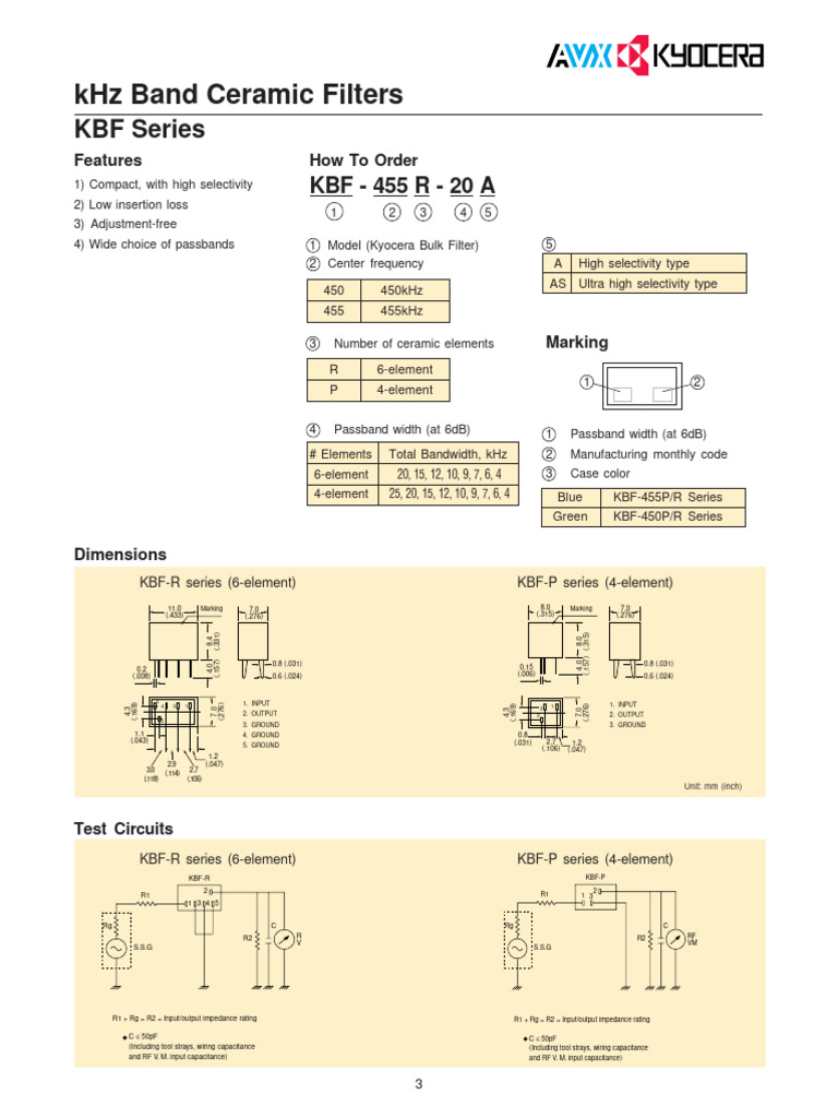 Avx kbf-322461 | PDF | Bandwidth (Signal Processing) | Filter (Signal ...