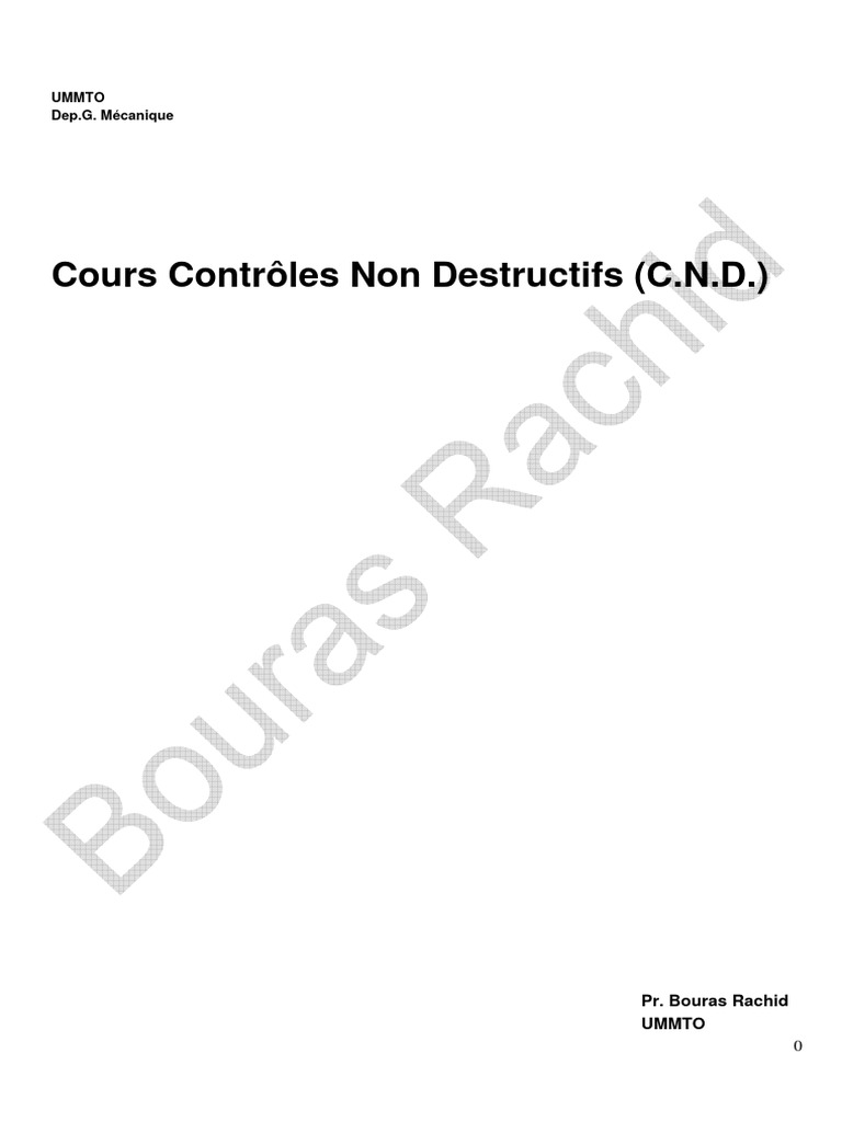 Les Contrôles Non Destructifs | Download Free PDF | Contrôle non ...