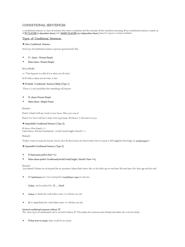 Conditional Sentences | PDF | Cognitive Science | Syntax