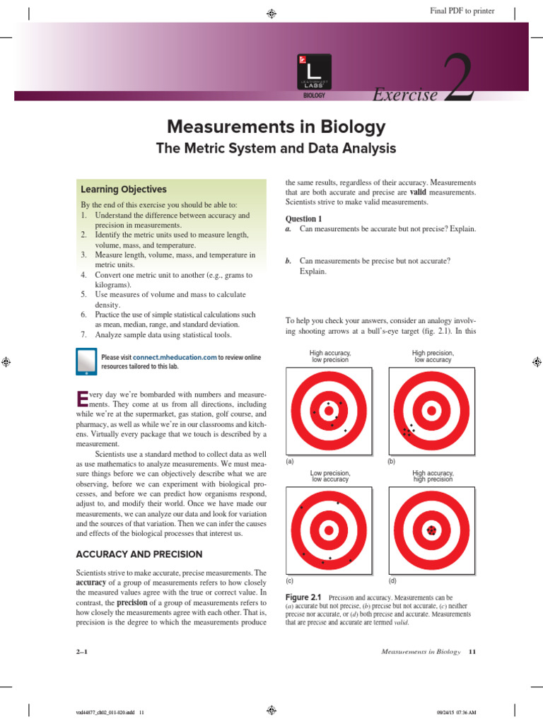 Measurements in Biology | PDF