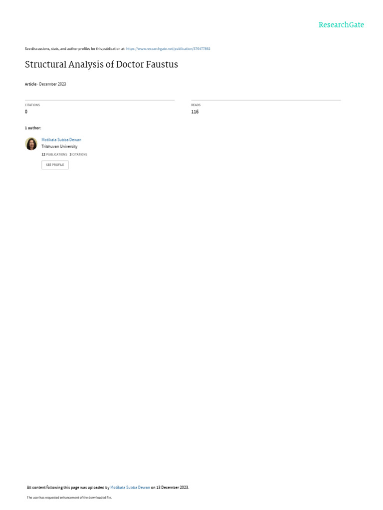 Structural Analysis of Doctor Faustus | PDF | Plot (Narrative ...