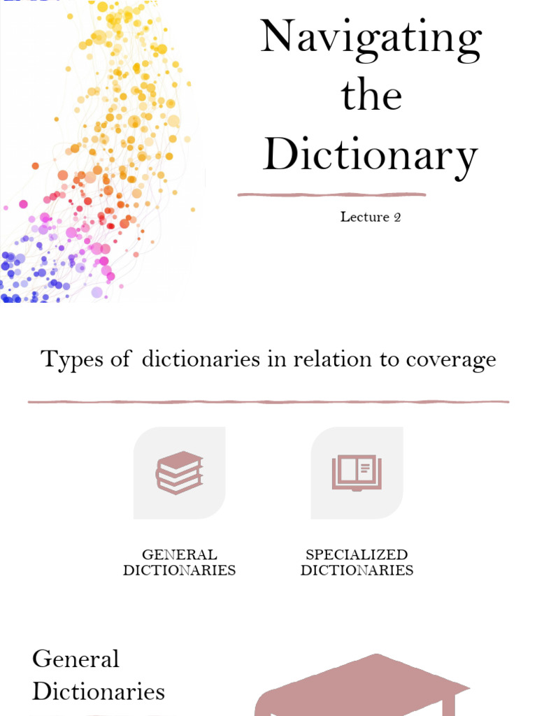 LEC. 2 - Navigating The Dictionary | PDF | Language Arts & Discipline
