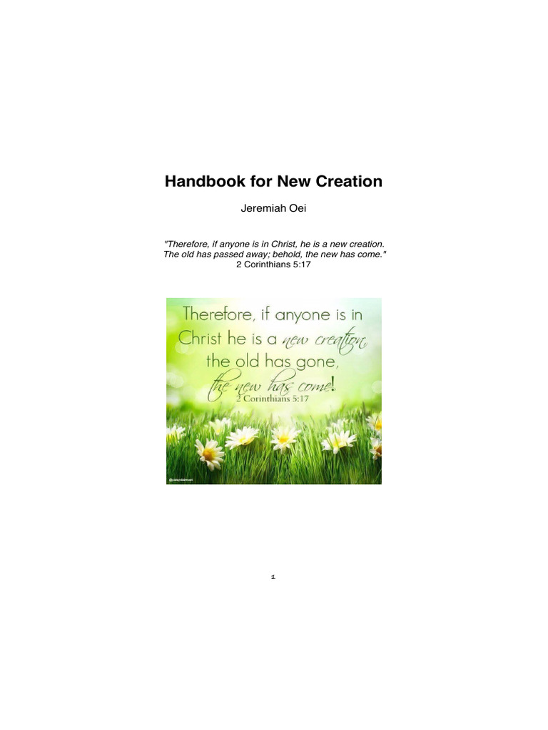 Handbook For New Creation | PDF | Jesus | Baptism