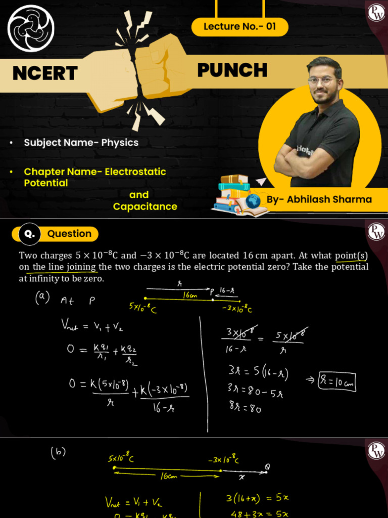 Electrostatic Potential and Capacitance: Class Notes | PDF | Capacitor ...