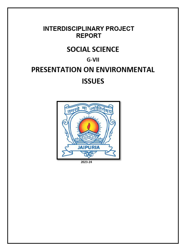 G-Vii SST Interdisciplinary Project Report | Download Free PDF | Pollution | Natural Environment