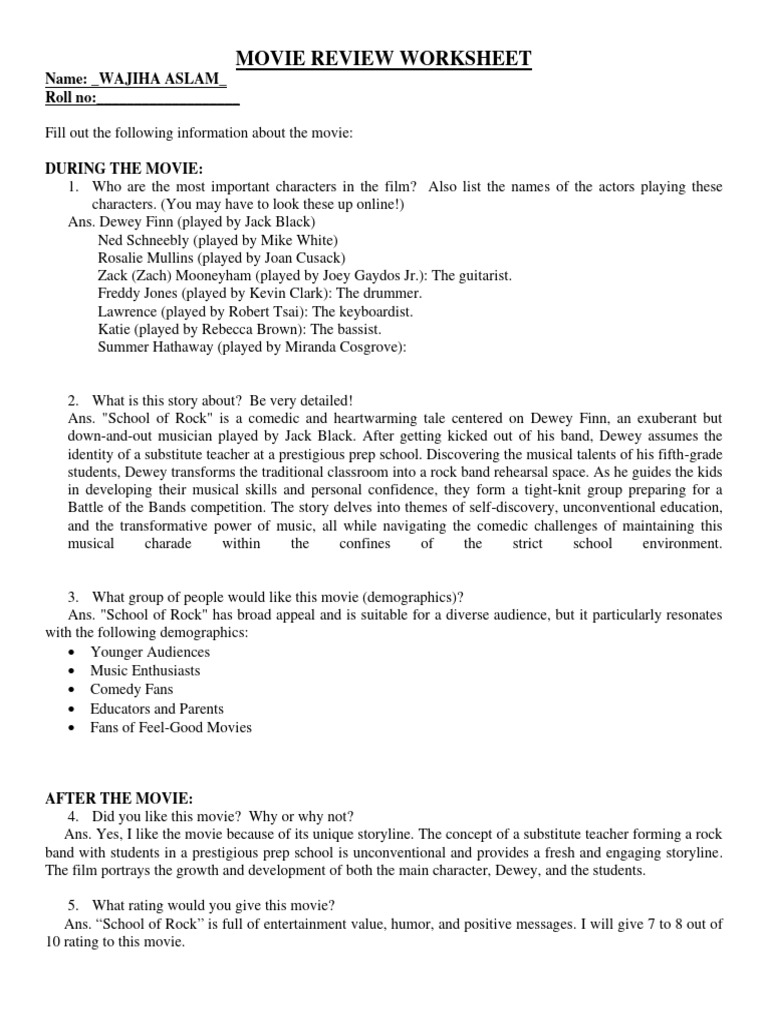 Movie Review Writing 1r335aa | PDF | Entertainment