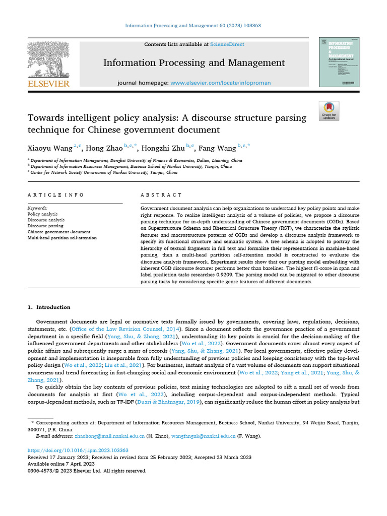 007 Towards Intelligent Policy Analysis | PDF