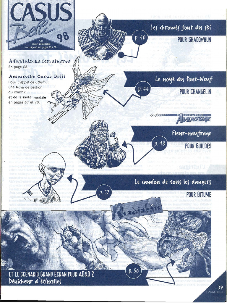Casus Belli - #098 - Scénarios (Shadowrun, Changelin, Guildes, Bitume, AD&D2) | PDF