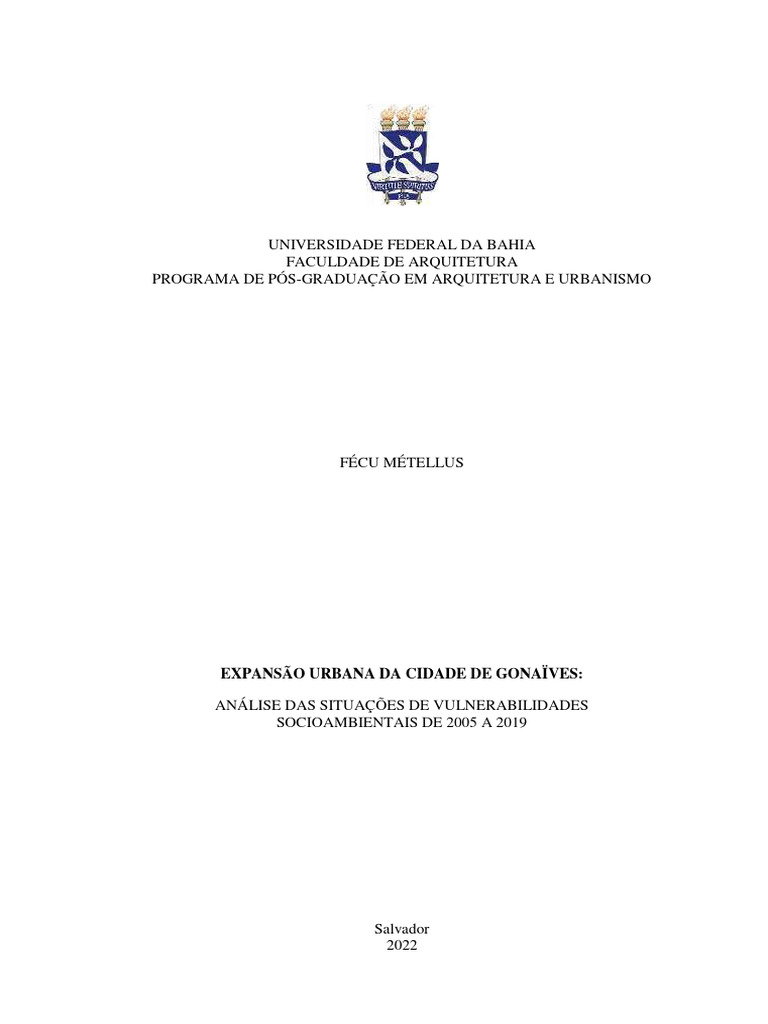 Dissertação_Fécu_Métellus_ppgau_ufba_2022 | PDF | Ciclones tropicais ...