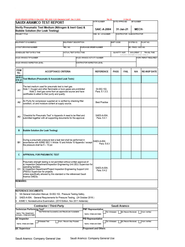 Saic-A-2004 Rev 62 | PDF