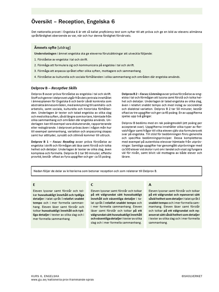 En6 Oversikt Reception | PDF