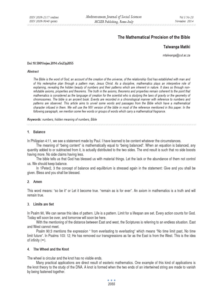 The Mathematical Precision of The Bible | PDF | Bible | Jesus