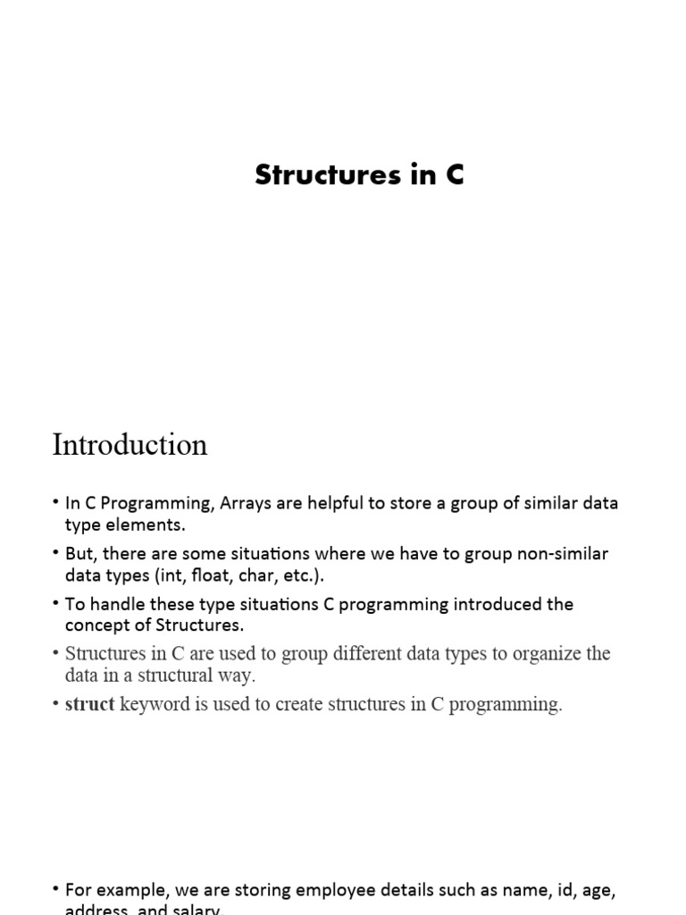 Structures In C Pdf Pointer Computer Programming Parameter