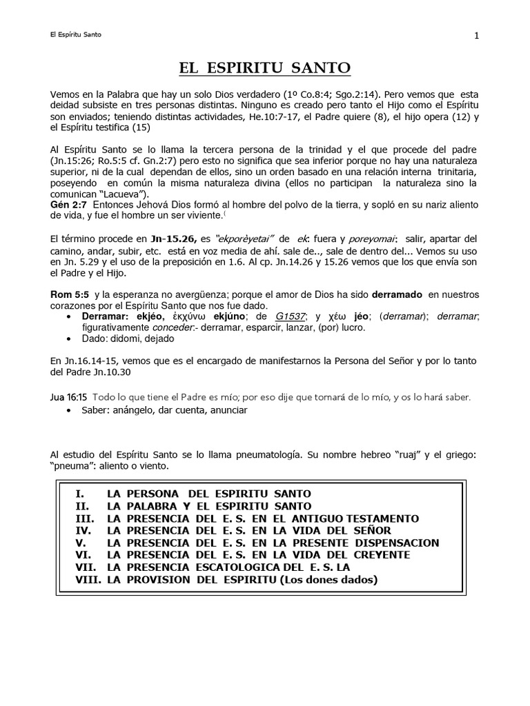 El Espiritu Santo | PDF | espíritu Santo | La unción
