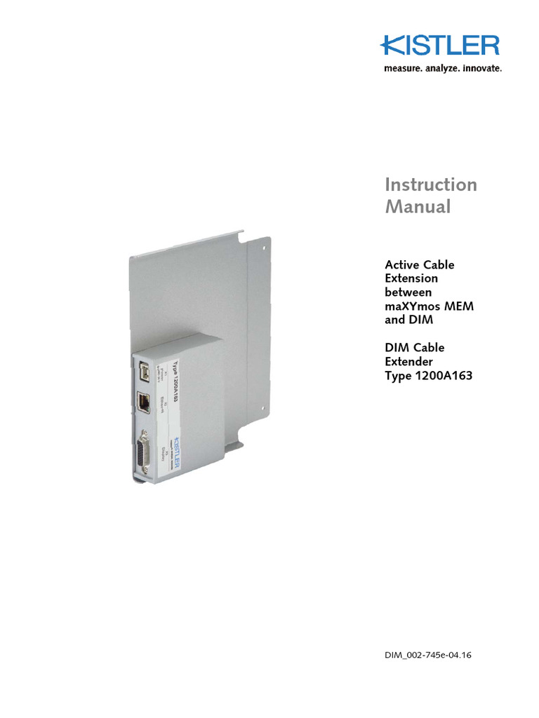 DIM Cable Extender - 002-745e-04.16 | PDF | Usb | Electrical Connector