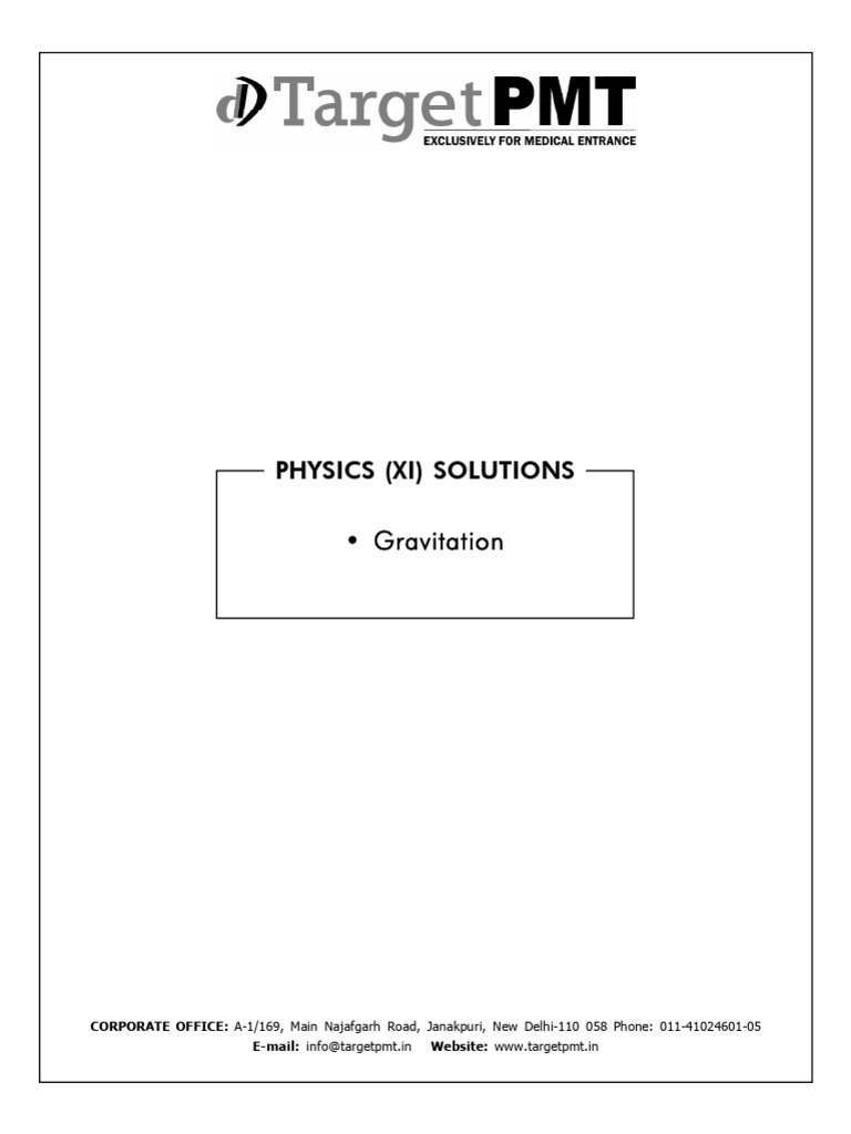 QB SOL Gravitation | PDF | Gravity | Orbit