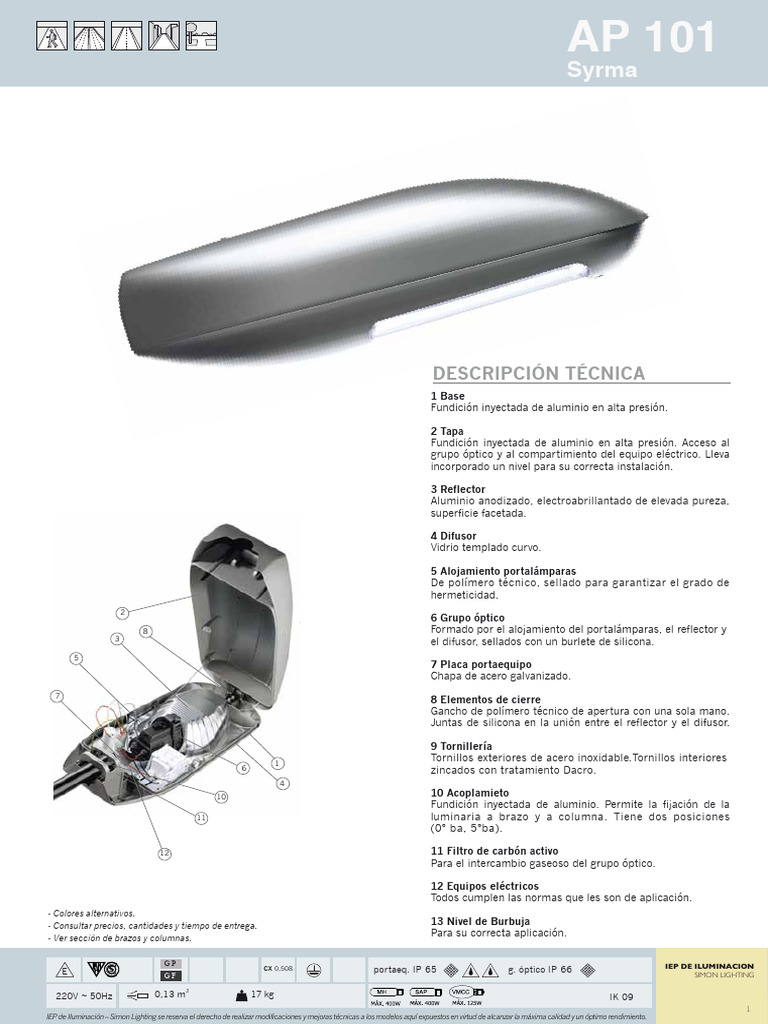 Syrma AP-101 (IEP) | PDF | Aluminio | Tornillo