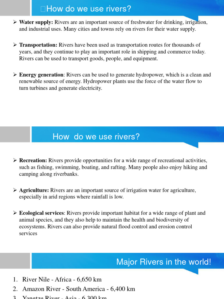 How Do We Use Rivers? | PDF | Flood | River