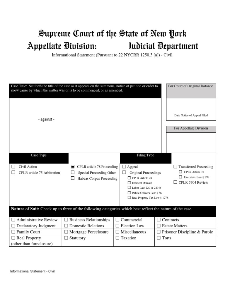 Informational Statement | PDF | Interlocutory Appeal | Appeal