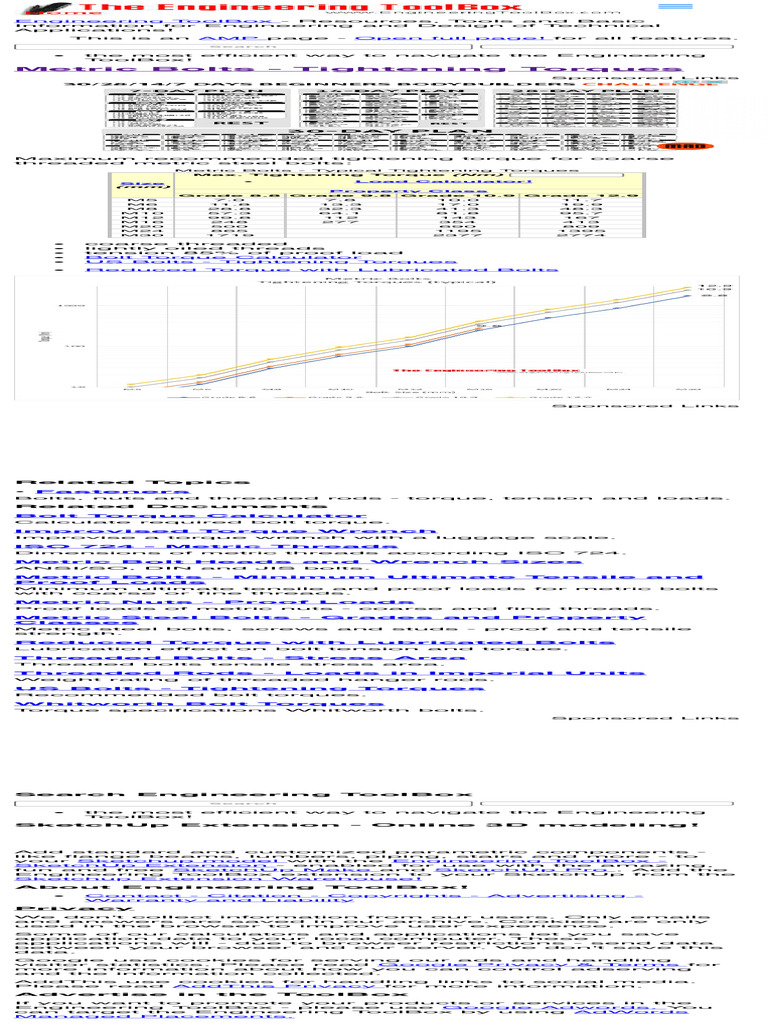 Metric Bolts - Tightening Torques | PDF | Screw | Nut (Hardware)