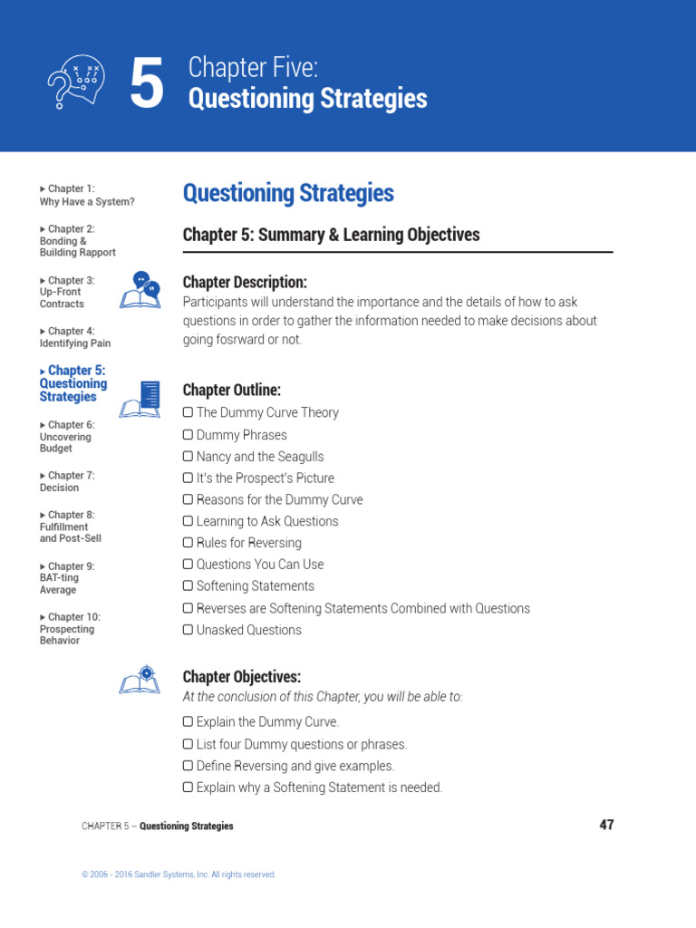 Sandler Questioning Strategies Explained | PDF | Question | Sales