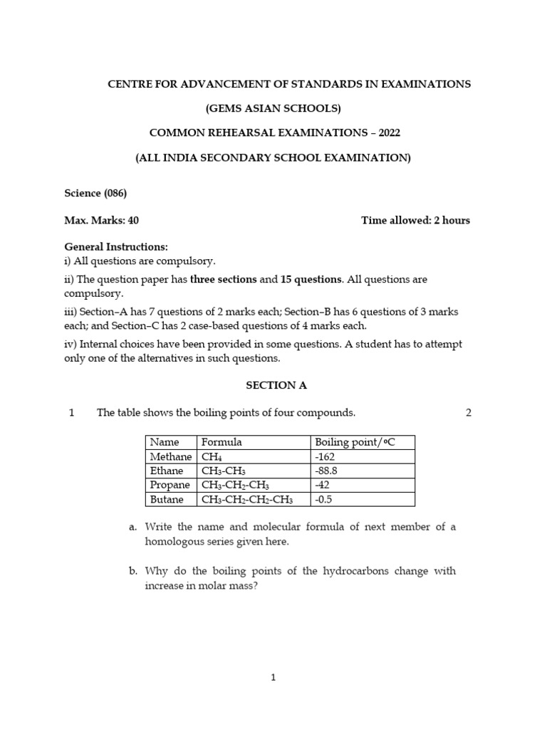 Science Sample QP - 2 | PDF