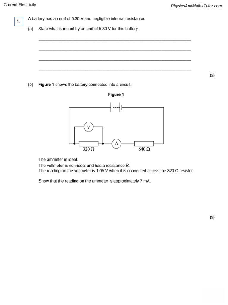 Physics Circuit Problems and Solutions | PDF | Electrical Resistance And Conductance | Voltage