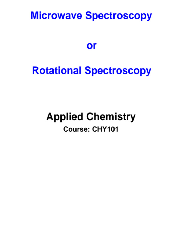 Microwave Spectroscopy Print | PDF
