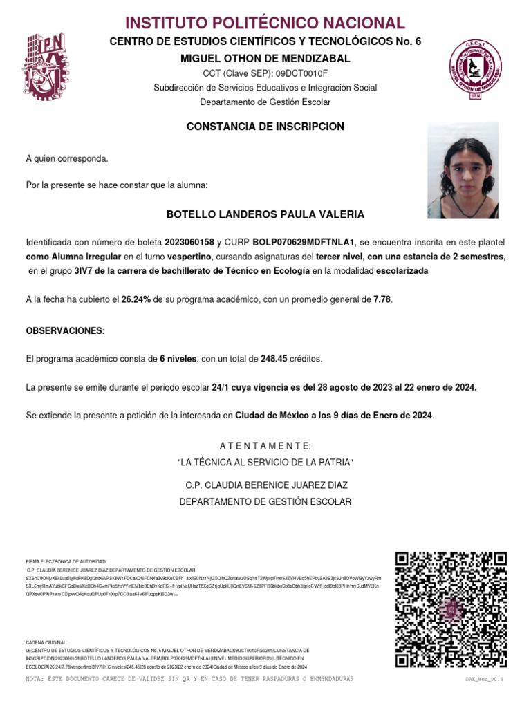 Constancia de Inscripción 2024-01-09 | PDF Constancia de Inscripción 2024-01-09 | PDF