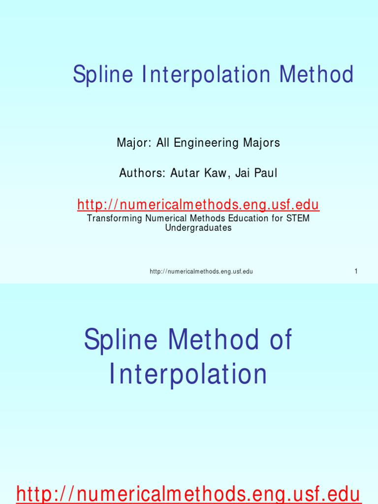 Spline Method Of Interpolation Matlab Pdf Interpolation Mathematics Of Computing 