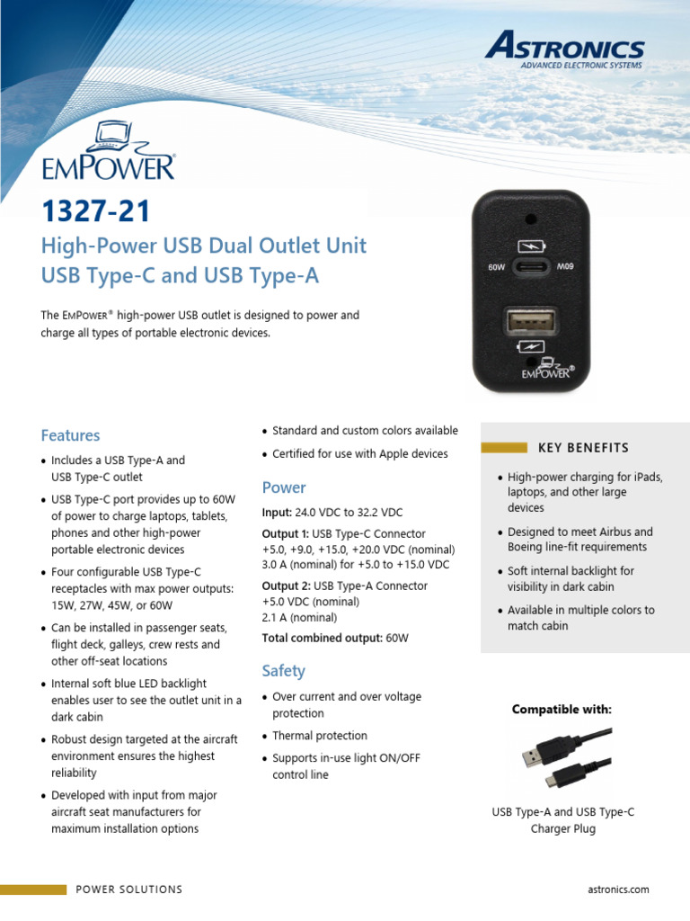 1327-21 USBOU TypeC TypeA Datasheet | PDF | Usb | Ac Power Plugs And ...