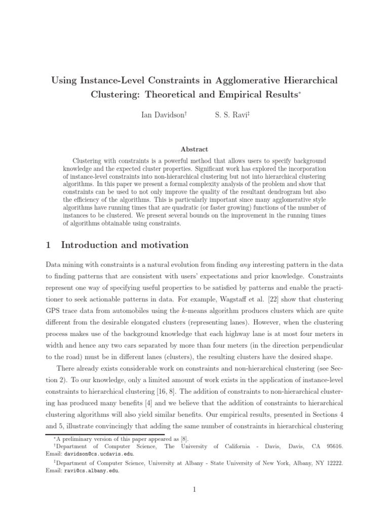 Using Instance-Level Constraints in Agglomerative Hierarchical Clustering: Theoretical and ...