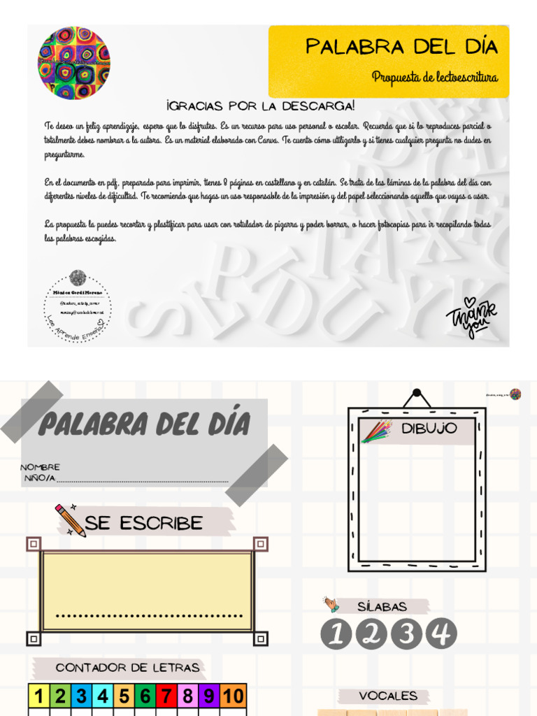 Palabra del Día: Recursos Educativos | PDF | Lingüística | Diseño gráfico