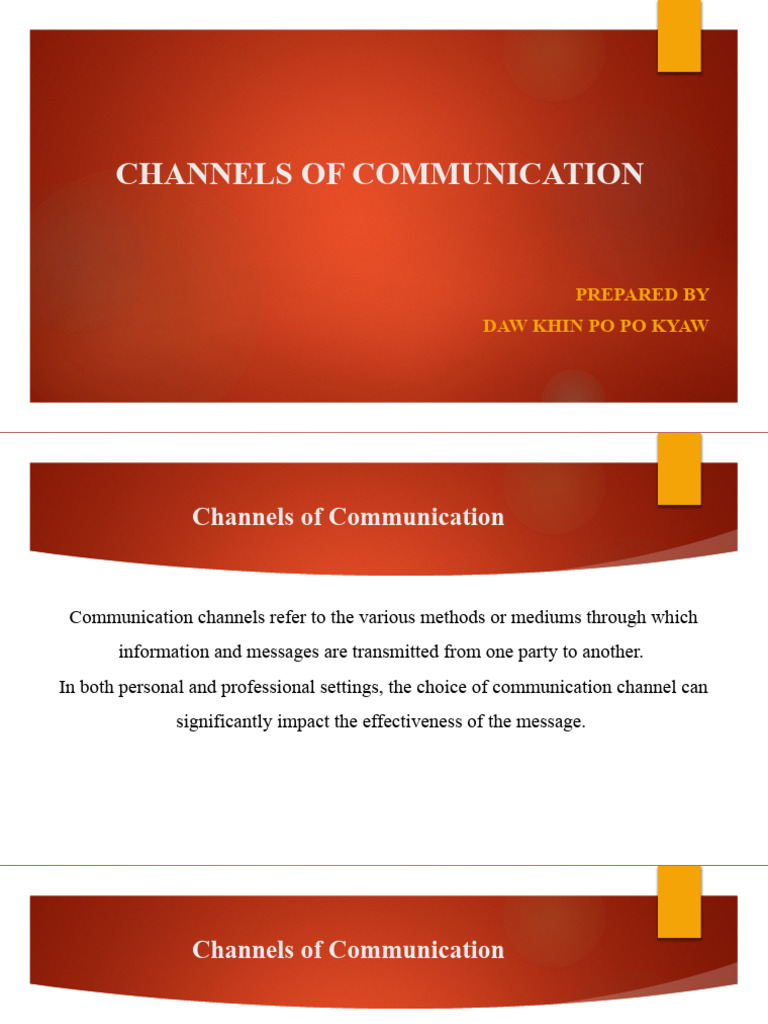 Channels of Communication | PDF | Communication | Information