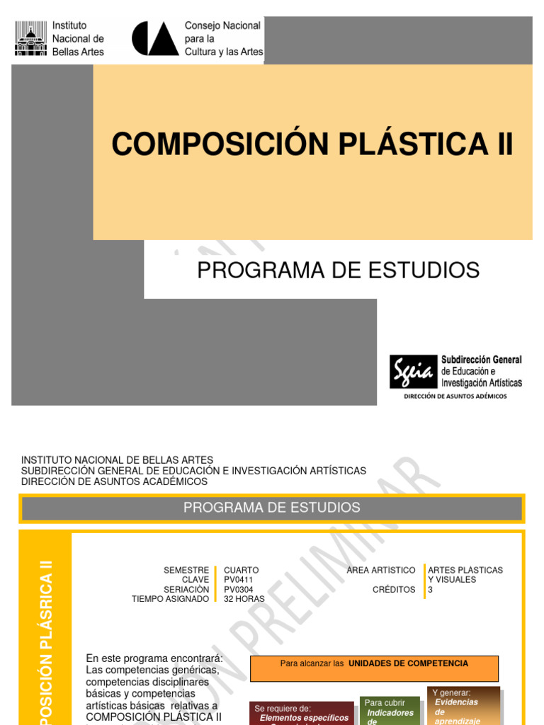 Composicion Plastica II | PDF | Evaluación | Plan de estudios