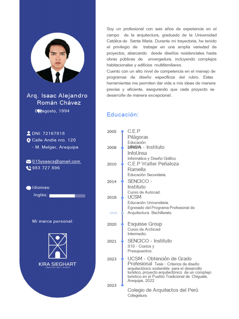 CV - Arq Isaac Román Chávez | PDF | Crecimiento personal y profesional ...